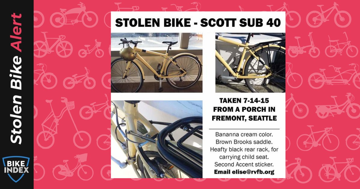 Stolen 2015 SCOTT SUB 40
