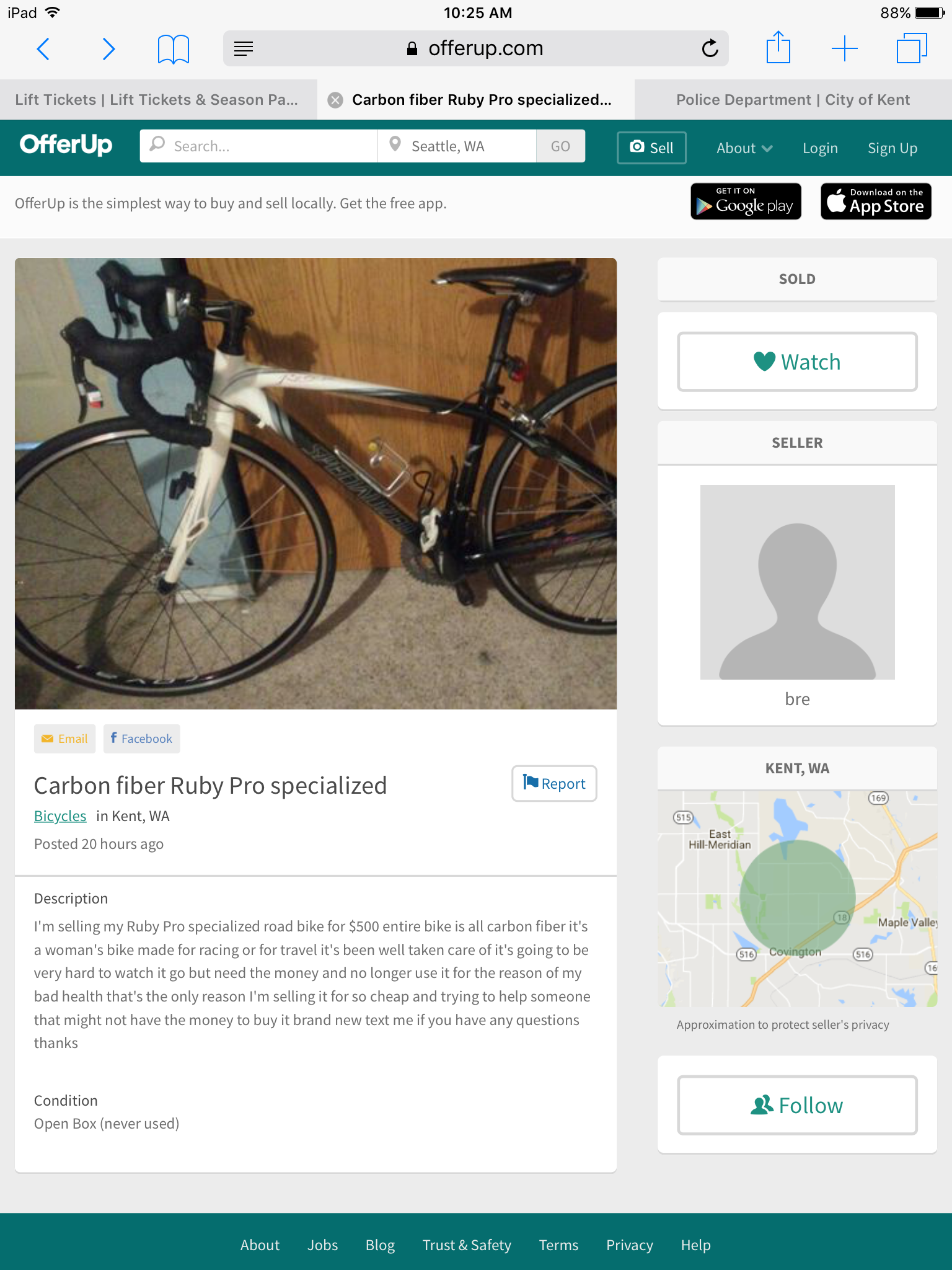 Stolen 2009 Specialized Ruby Pro SRAM