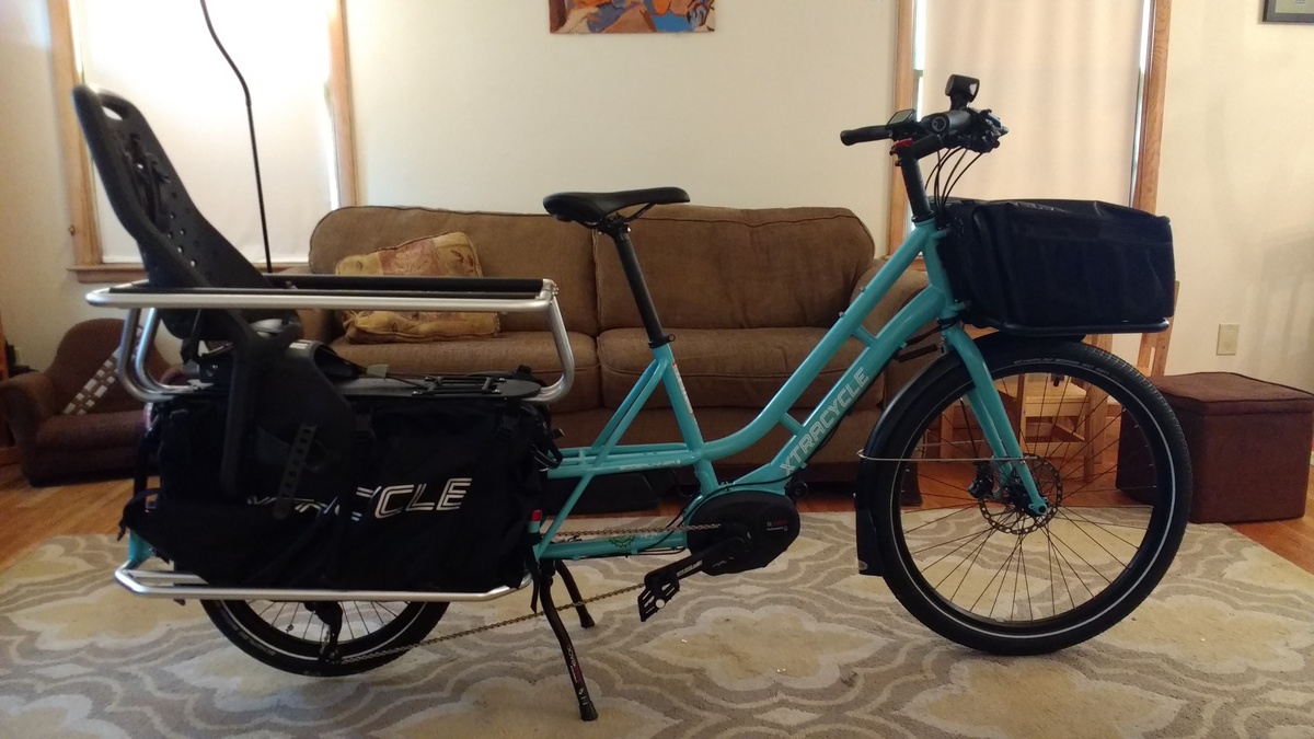 2018 Xtracycle Edgerunner E-Swoop cargo bike rear (e.g. longtail)