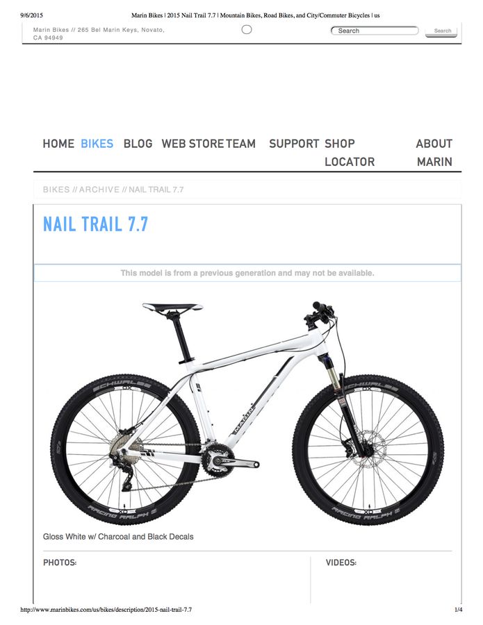 2015 Marin Bikes Nail Trail 7.7 (2 of 2 bikes)