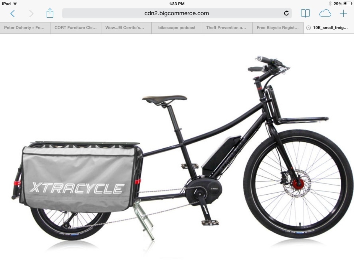 2016 Xtracycle 10e Bosch Edgerunner cargo bike rear