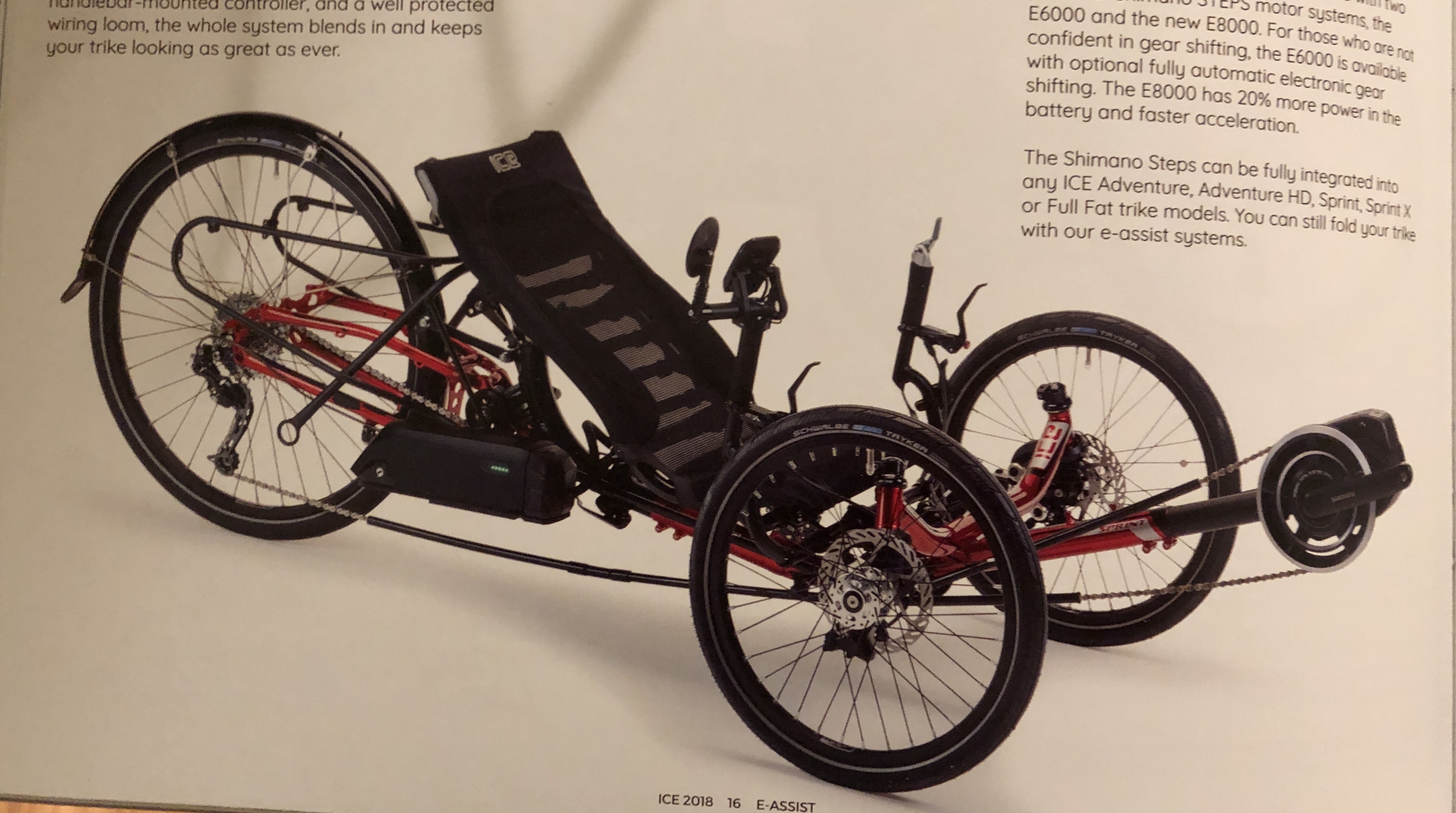 2018 ICE Trikes 3 Wheel eTrike recumbent