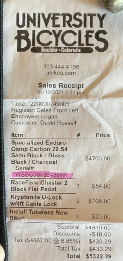 2021 Specialized Enduro Comp Carbon 29