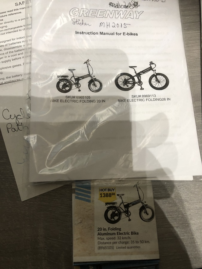 2021 Greenway Electric bike