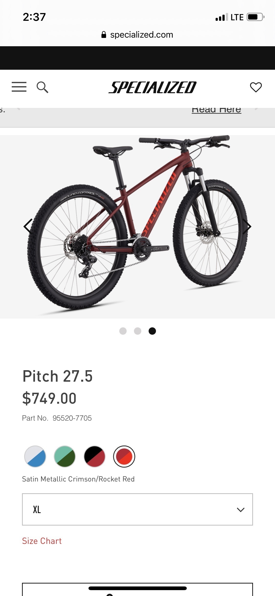 Stolen 2020 Specialized Pitch 27.5