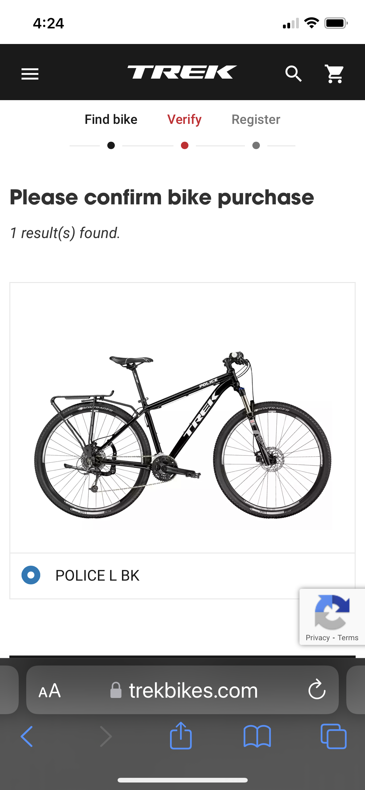 2016 Trek Police Bike