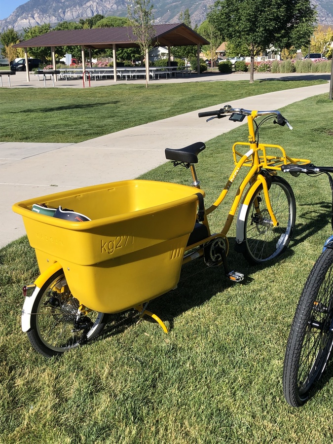 2022 Madsen Electric MADSEN 2022 Mustard Yellow F... cargo bike rear