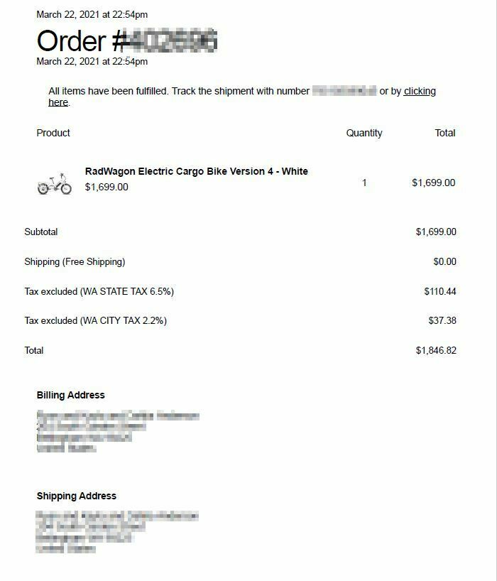 Stolen 2021 Rad Power Bikes Rad Wagon 4