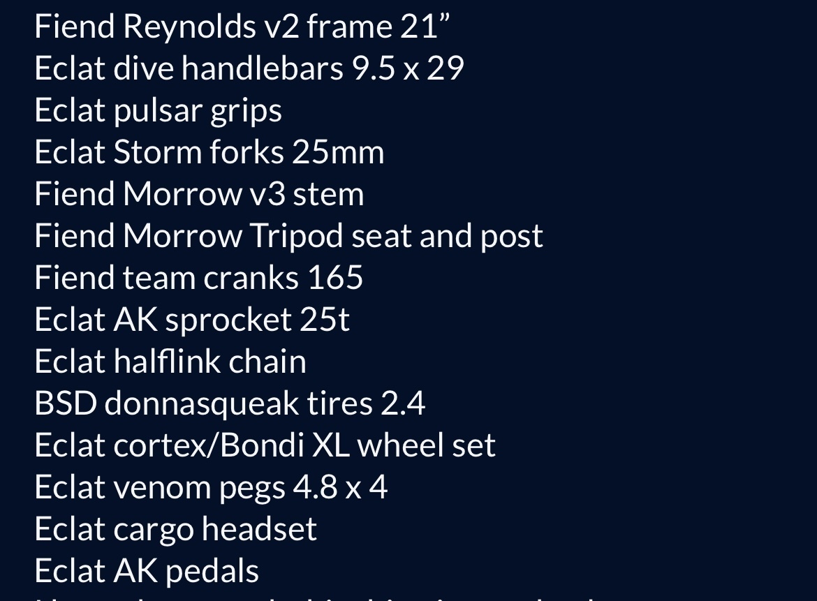 Stolen Fiend, Eclat Reynolds v2 frame