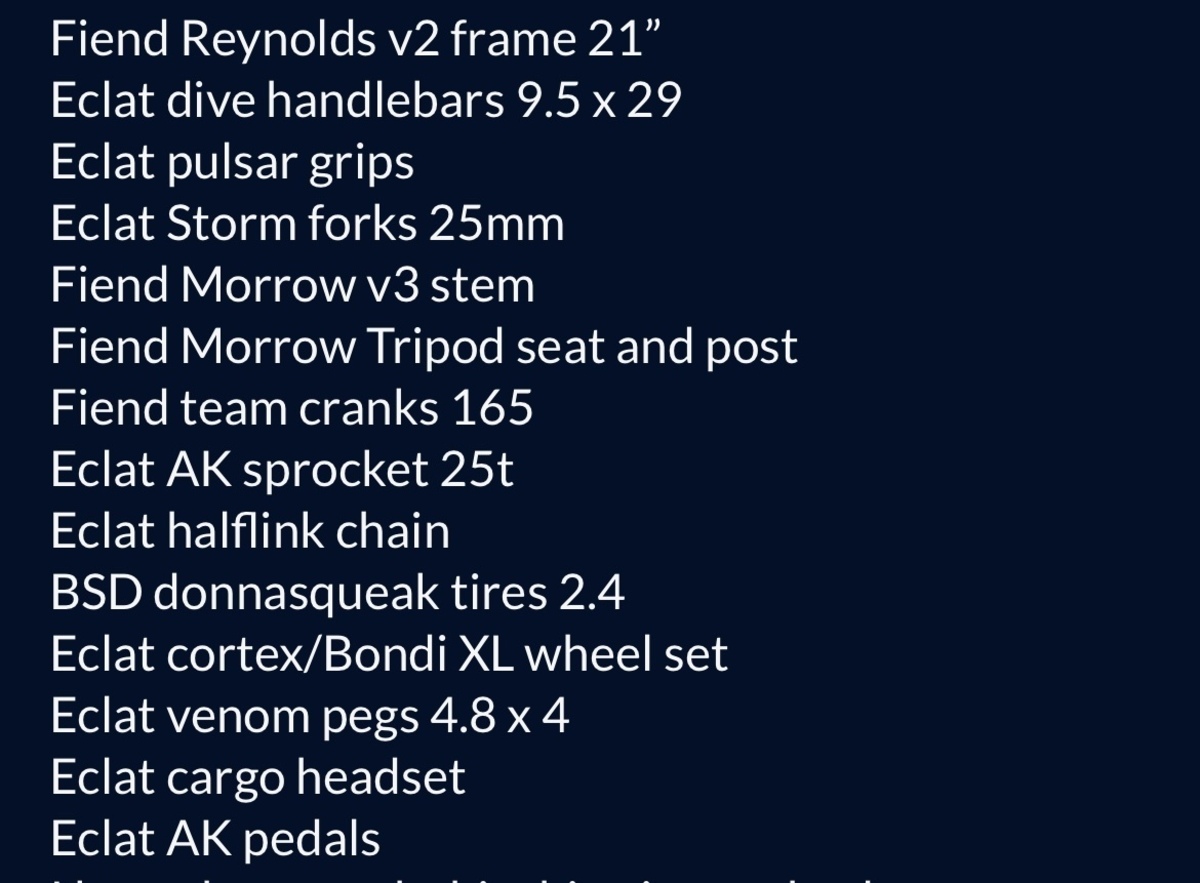 Stolen Fiend, Eclat Reynolds v2 frame