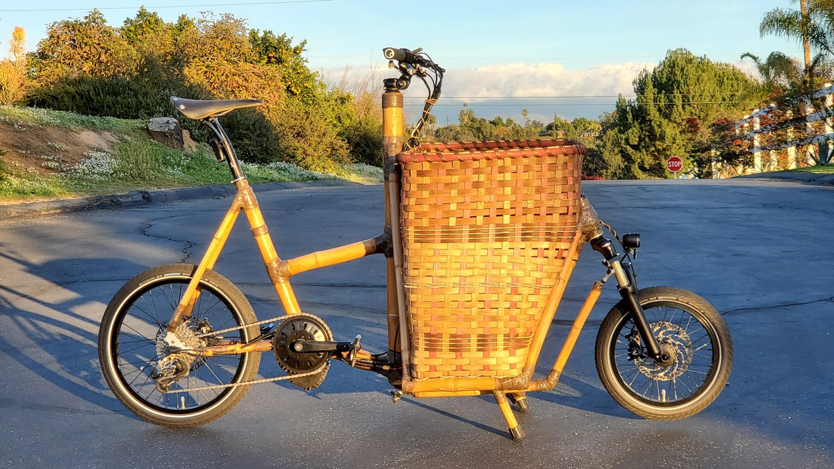 2022 Home made - one of a kind Bamboo Electric cargo bike (front storage)