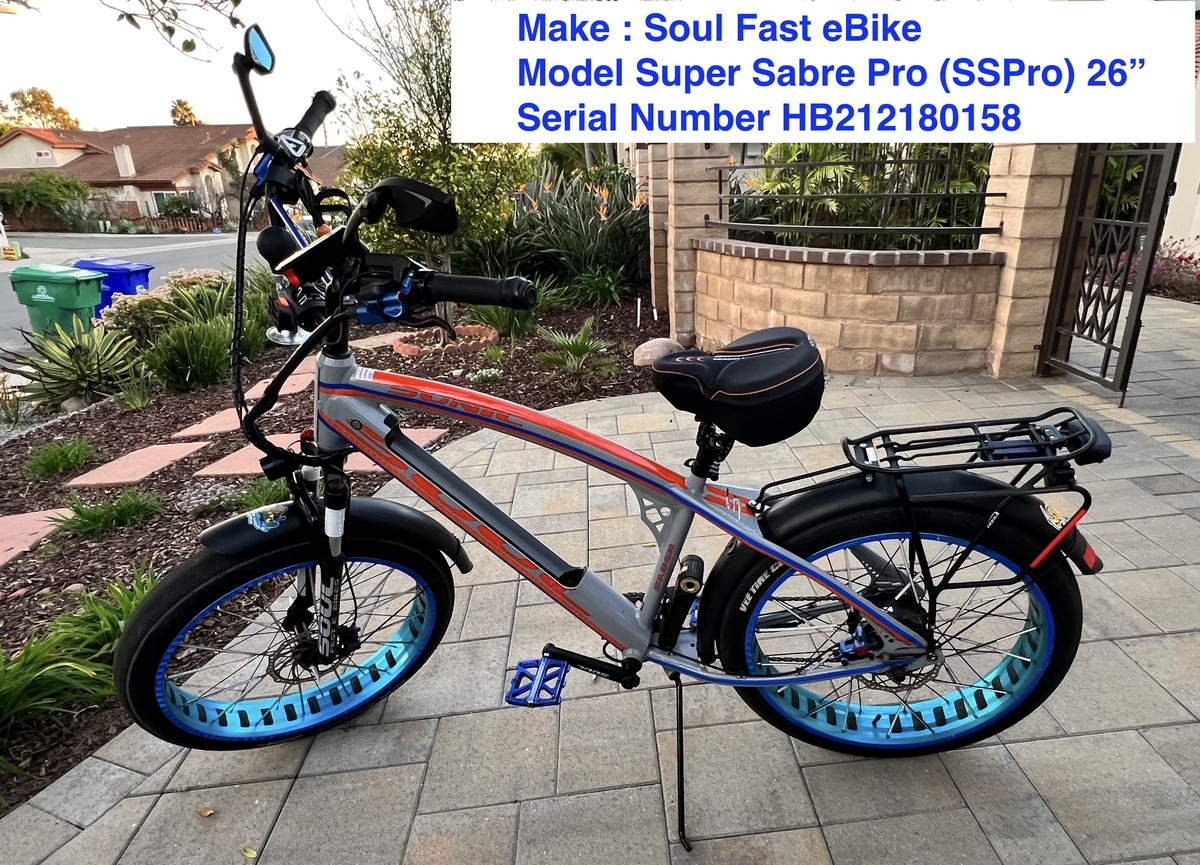 2021 Soulfast eBikes Super Sabre Pro (SSPro) 26”