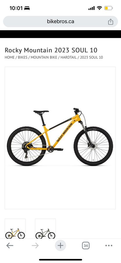 2023 Rocky Mountain Bicycles SOUL 10 YELLOW/ M
