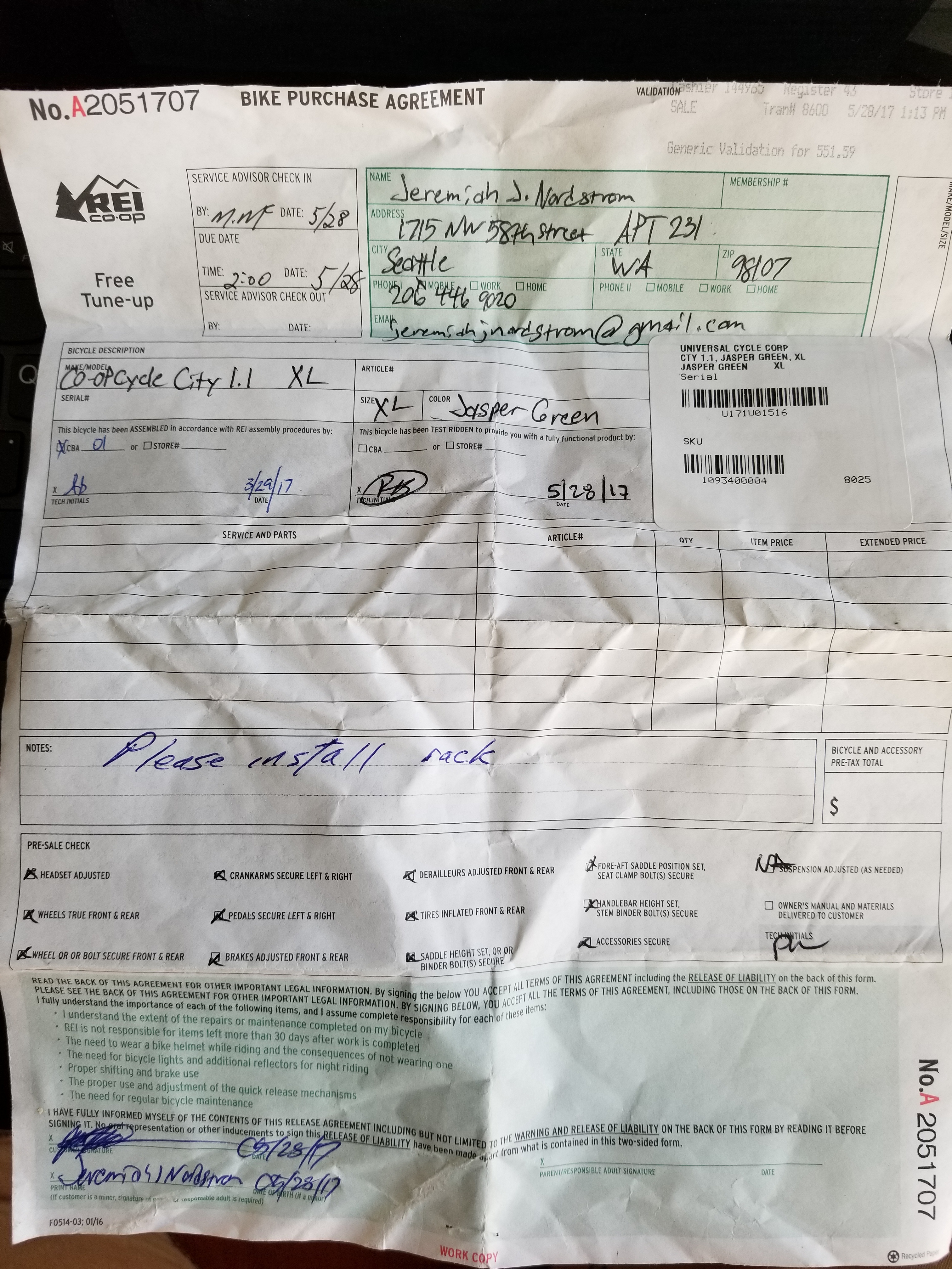 2017 REI Co-op CO-OP CITY 1.1